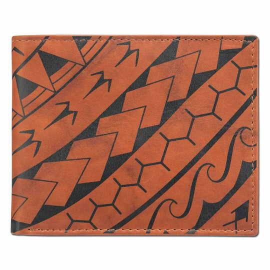 Fine Leather Wallet with Polynesian Tattoo Art | NĀ KOA