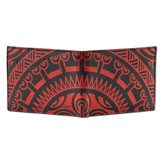 Slim Leather Billfold wallet with Tattoo Art by Suluape Pili Moo | NĀ KOA