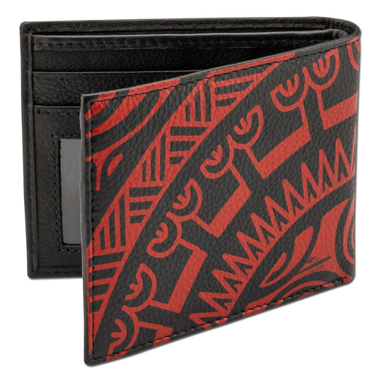 Slim Leather Billfold wallet with Tattoo Art by Suluape Pili Moo | NĀ KOA