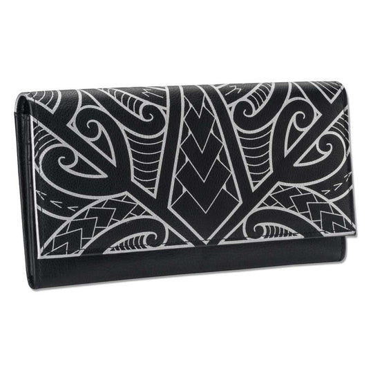 Polynesian tattoo clutch wallet - Art: "Ikaika" by Eugene Ta'ase | NĀ KOA